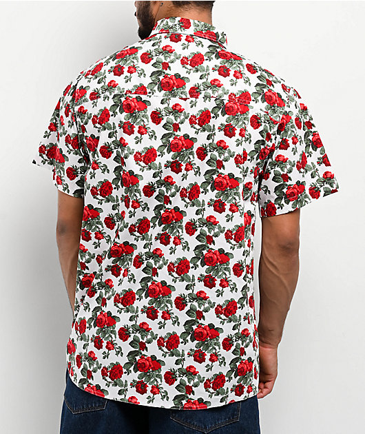Empyre Tate Roses White & Red Button Up Shirt | Zumiez