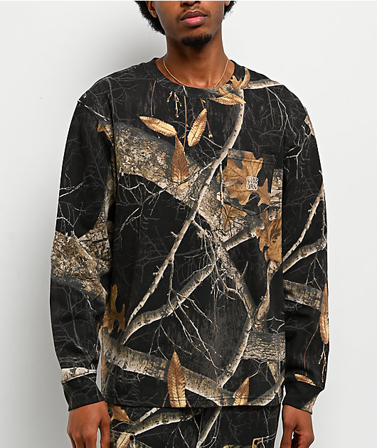 Empyre x Realtree EDGE Colors Black Camo Long Sleeve Pocket T-Shirt ...