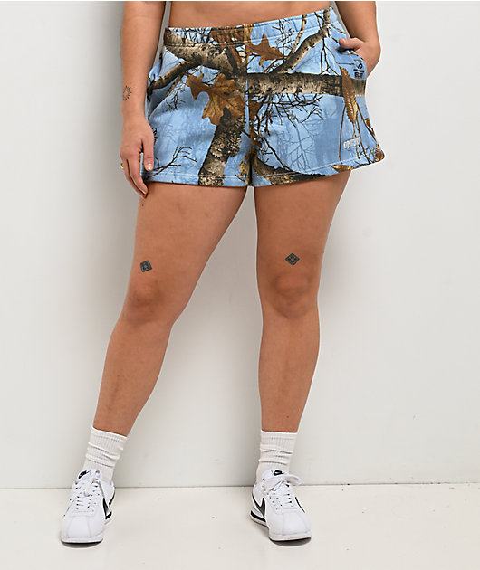 Empyre x Realtree EDGE Colors Blue Camo Sweat Shorts | Zumiez