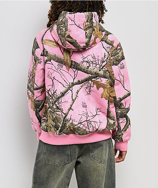 Empyre x Realtree EDGE Colors Pink Camo Hooded Canvas Jacket | Zumiez