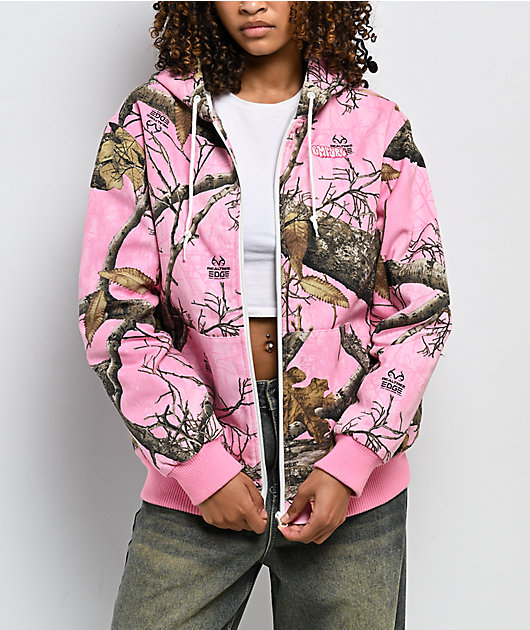 Empyre x Realtree EDGE Colors Pink Camo Hooded Canvas Jacket | Zumiez
