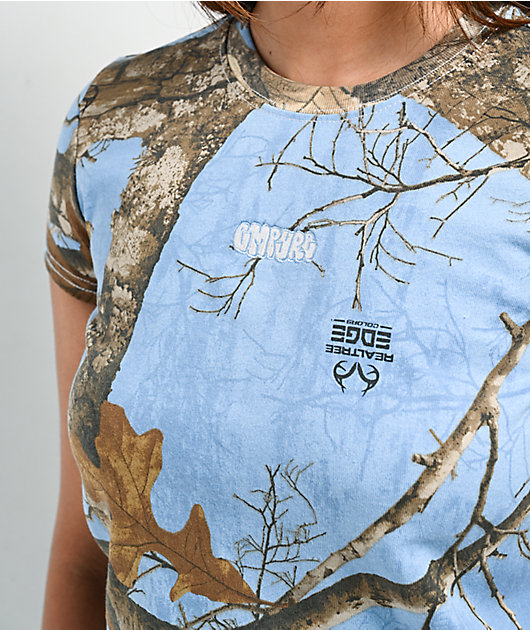 Empyre x Realtree Edge Blue Camo Boxy Crop T-Shirt | Zumiez
