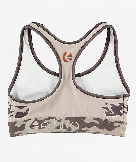 Ethika Camo Bae Brown Sports Bra | Zumiez