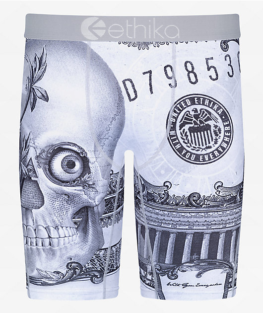 Ethika Dead Dollas Grey Boxer Briefs | Zumiez