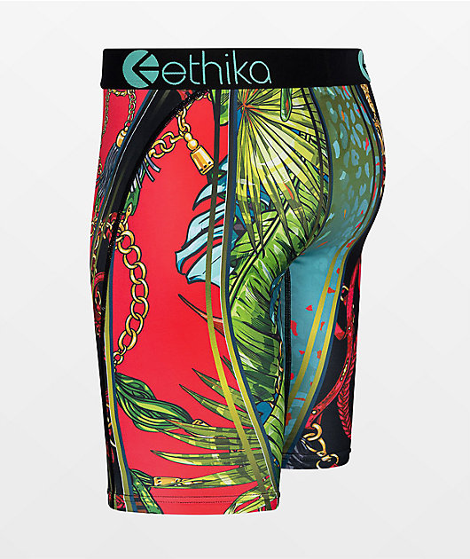 Ethika Kids' Split Personas Red & Green Boxer Briefs | Zumiez