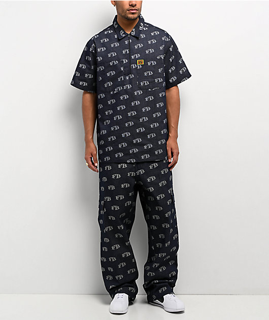 FB County All Over Print Blue Cargo Jeans | Zumiez