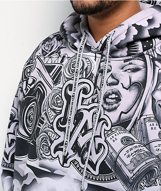 FB County Graffiti Grey Heavyweight Hoodie | Zumiez