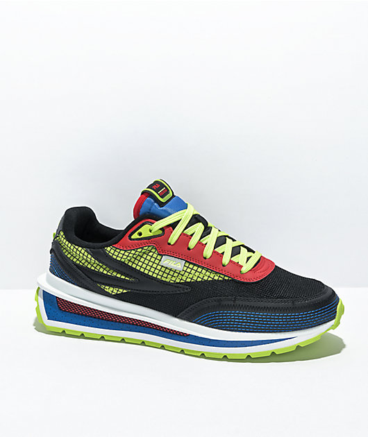 FILA Renno Black, Prince Blue, Neon Green, & Red Shoes | Zumiez