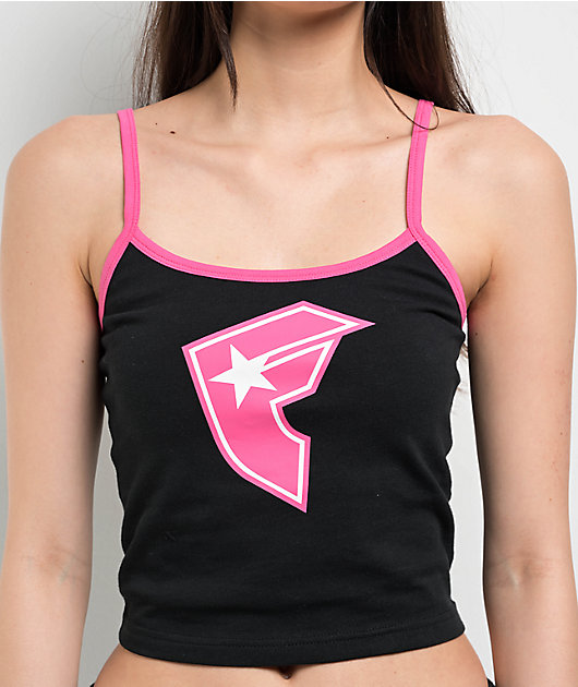 Famous Stars & Straps BOH Black & Pink Ringer Crop Tank Top | Zumiez
