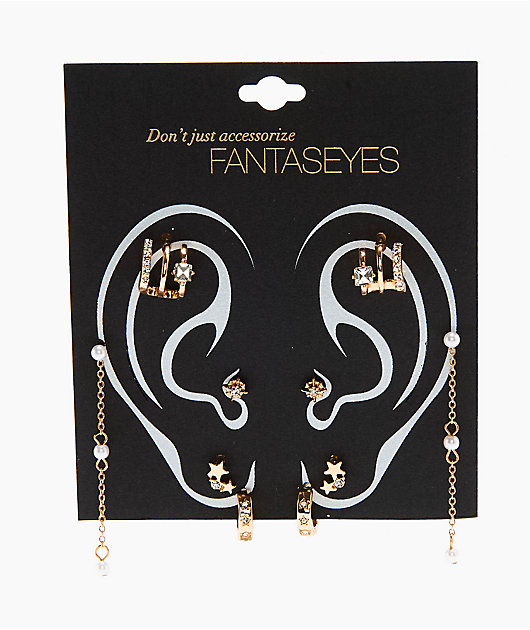 Fantas Eyes Elevate Gold Ear Stack Earring Set | Zumiez