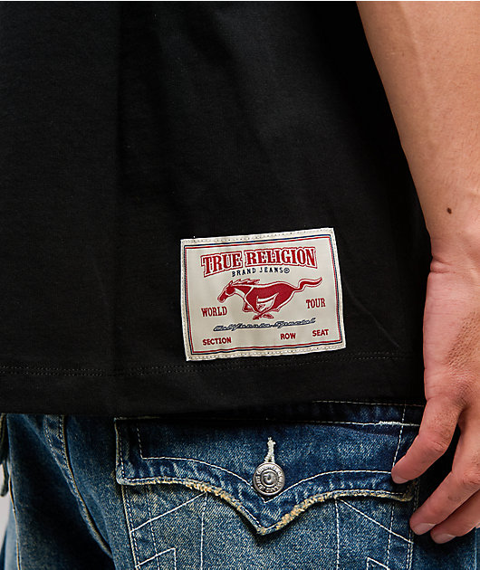 Ford x True Religion Mixed Logo Black Heavyweight T-Shirt | Zumiez