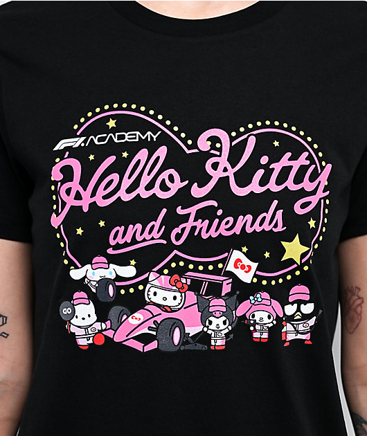 Formula 1 x Hello Kitty Pit Crew Black T-Shirt | Zumiez