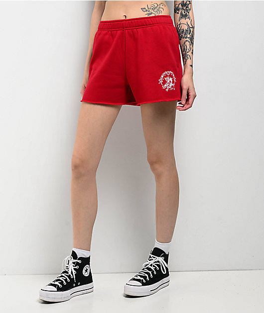 Freeworld Juliet Cutoff Red Sweat Shorts | Zumiez