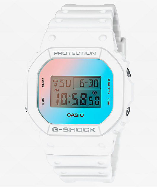 G-Shock DW5600TL-7 White & Turquoise Digital Watch | Zumiez