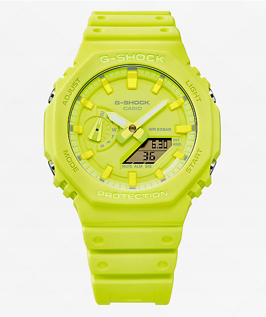 G-Shock GA2100-9A9 Yellow Analog Watch | Zumiez