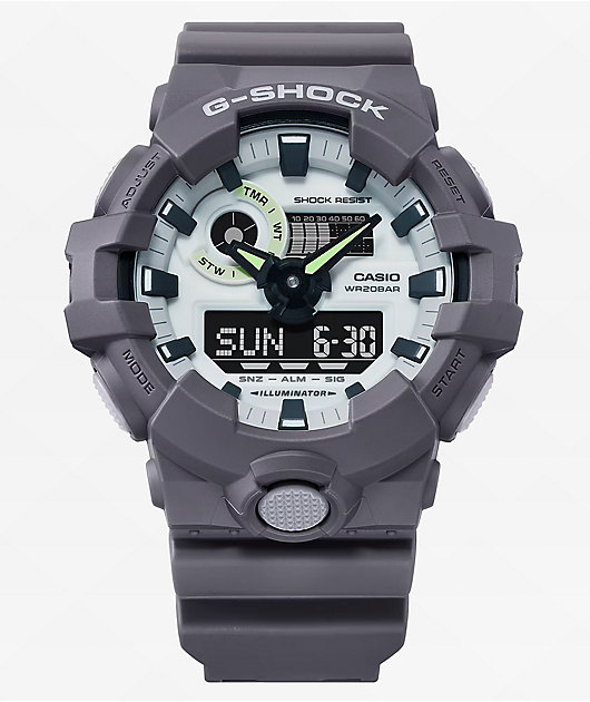 G-Shock GA700HD-8A Grey & Glow In The Dark Analog Watch | Zumiez