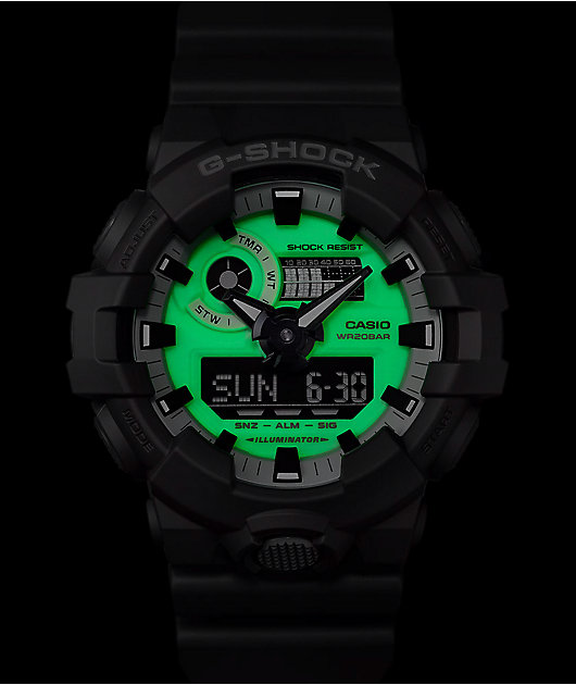 G-Shock GA700HD-8A Grey & Glow In The Dark Analog Watch | Zumiez