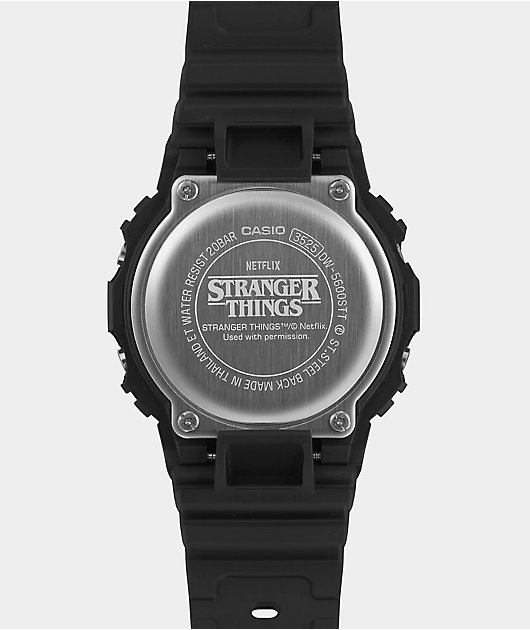 G-Shock x Stranger Things DW5600STT-1 Black & Red Digital Watch | Zumiez