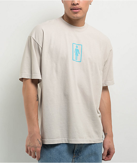 Girl Classic OG Garment Dyed Cement Grey T-Shirt | Zumiez