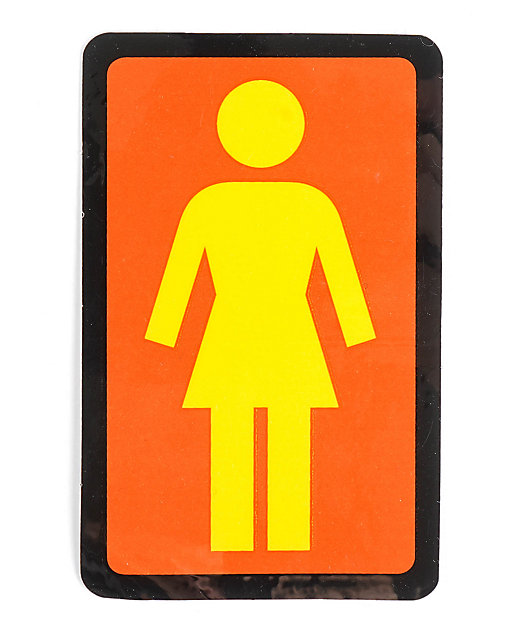 Girl Skate Logo Girl Skateboards Logo White Black 4" X 6" Sticker