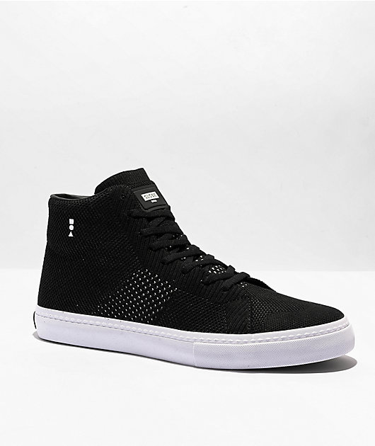 Globe LA Knit Black & White High Top Skate Shoes | Zumiez