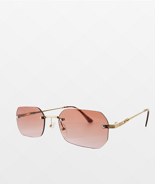 Gold & Pink Gradient Sunglasses | Zumiez