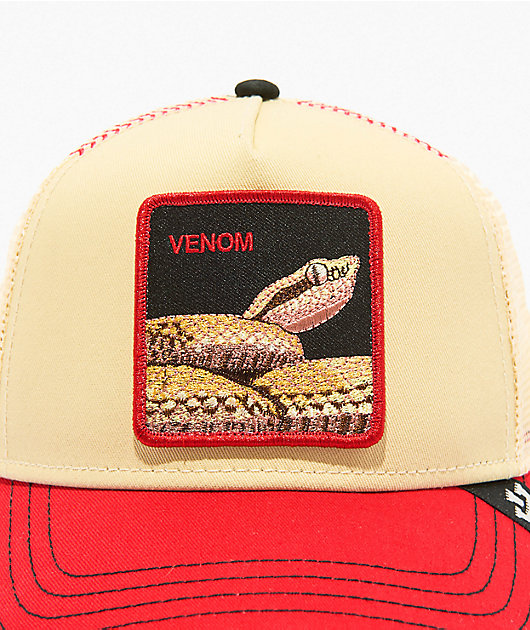 Goorin Venom Snake Fab Farm Beige & Red Trucker Hat | Zumiez