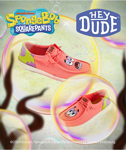 HEYDUDE x SpongeBob SquarePants Wally Patrick Funk Pink Shoes | Zumiez