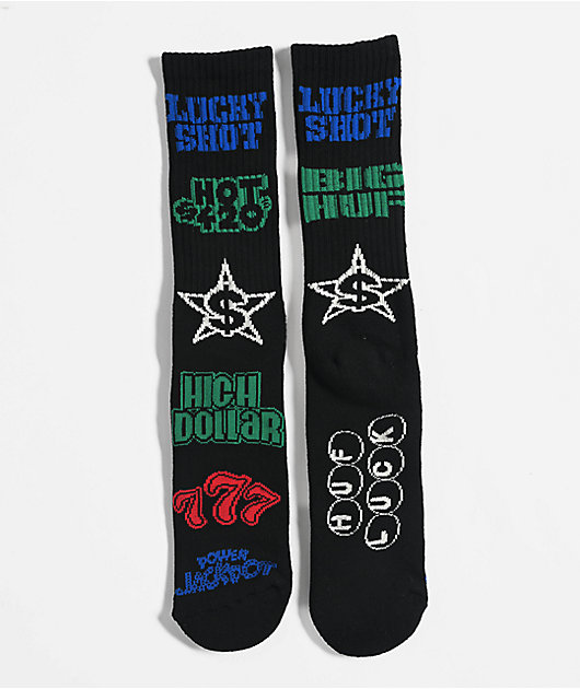 HUF Lucky Black Crew Socks | Zumiez