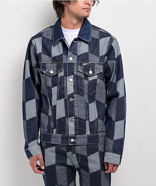 HUF Patchwork Blue Denim Jacket | Zumiez