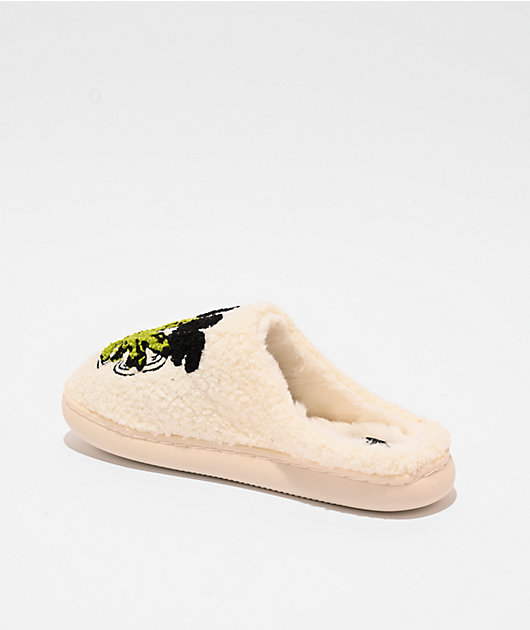 HUF Snow Angel White Fuzzy Slippers | Zumiez