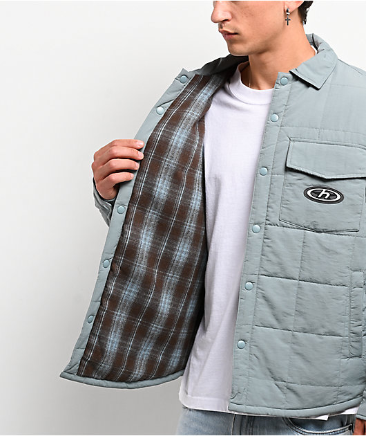 HUF Villard Steel Blue Quilted Shacket | Zumiez