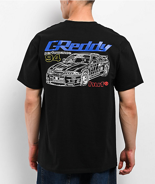 HUF x GReddy Diagram Black T-Shirt | Zumiez