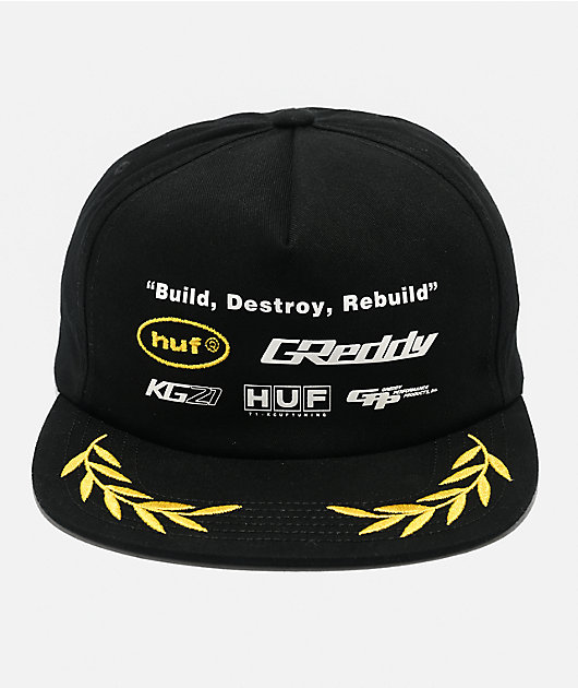 HUF x GReddy Team Black Snapback Hat | Zumiez