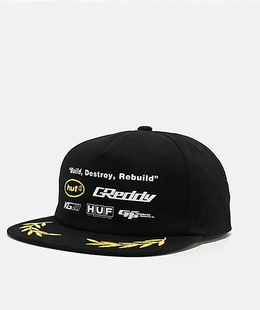 HUF x GReddy Team Black Snapback Hat | Zumiez