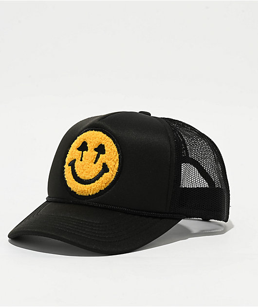 Happy Caps Double Blind Black Trucker Hat | Zumiez