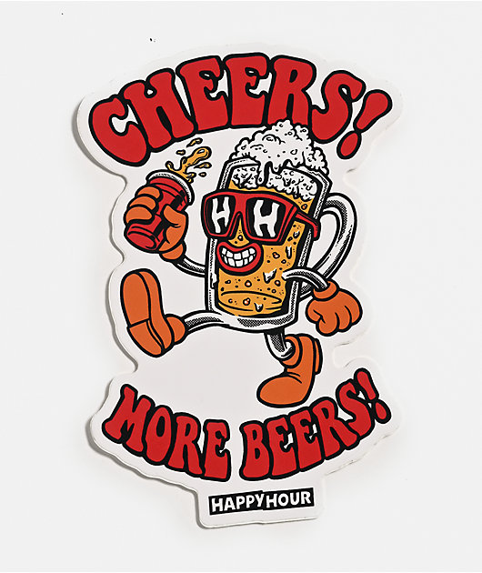 Happy Hour Cheers Sticker | Zumiez