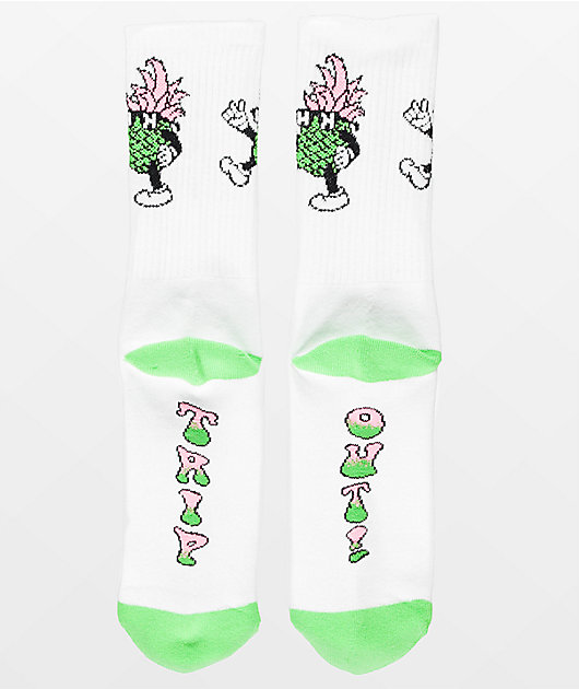 Happy Hour Dancing P White Crew Socks | Zumiez