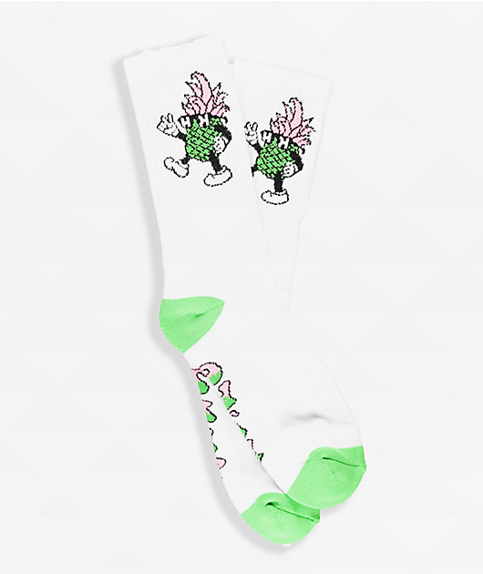 Happy Hour Dancing P White Crew Socks | Zumiez