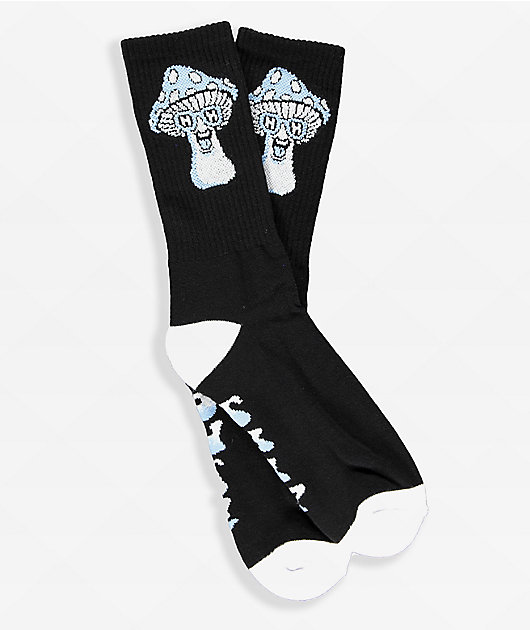 Happy Hour Mushroom Black Crew Socks | Zumiez