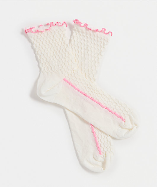 Happy Socks Structure Slinky White Quarter Crew Socks | Zumiez