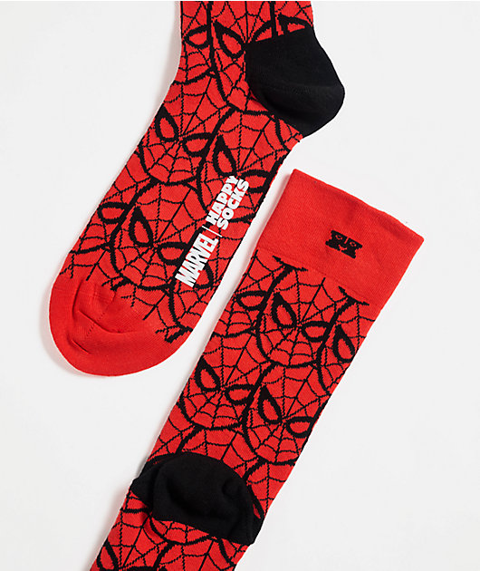 Happy Socks x Marvel Spider Man Red Crew Socks | Zumiez