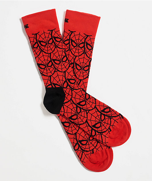 Happy Socks x Marvel Spider Man Red Crew Socks | Zumiez