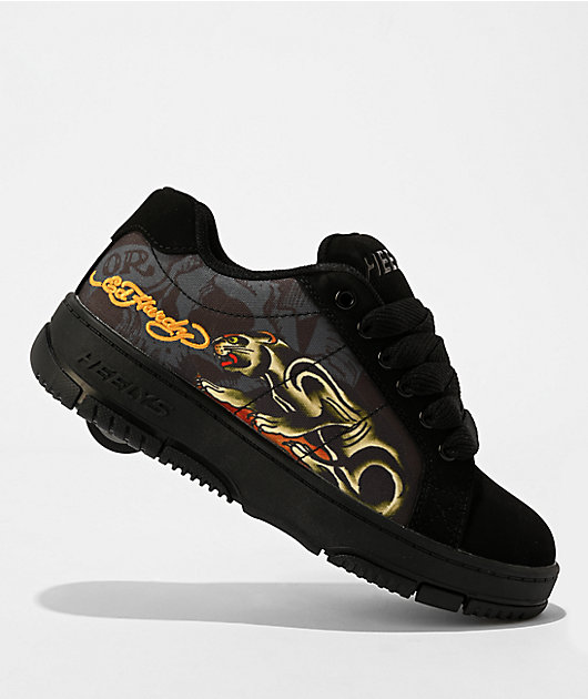 Heelys x Ed Hardy Kolect Panther Black Shoes | Zumiez