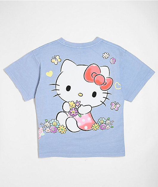 Hello Kitty® & Friends | A.LAB Hello Kitty Pink Ribbon Blue T-Shirt ...