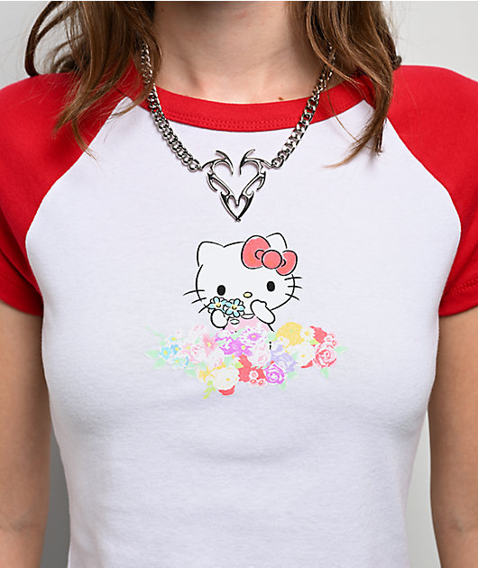 Hello Kitty® & Friends | A.LAB Hello Kitty Pink Ribbon White & Red Crop ...