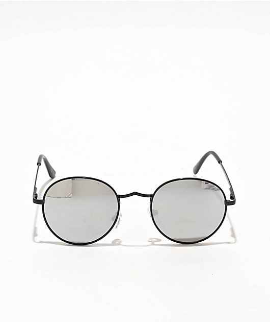 Heritage Black & Silver Round Sunglasses | Zumiez
