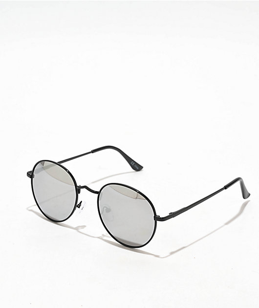 Heritage Black & Silver Round Sunglasses | Zumiez