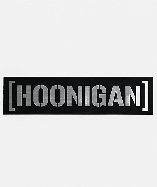 Hoonigan Censor Bar Silver & Black Sticker | Zumiez