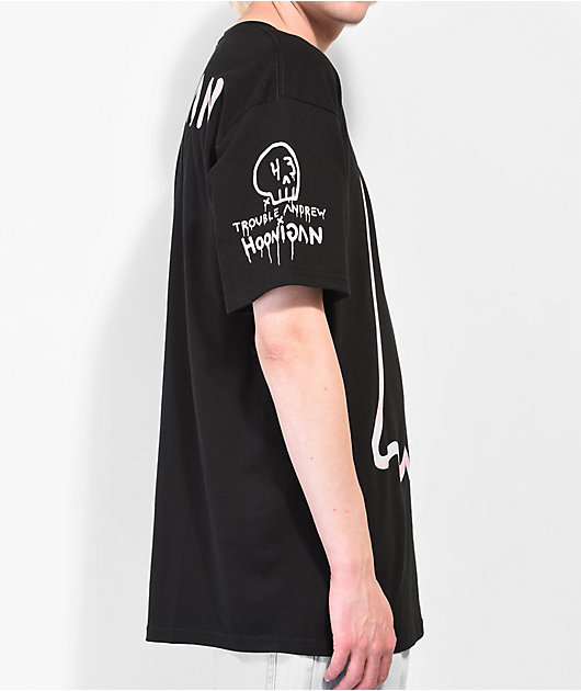 Hoonigan x Trouble Andrew Big Ghost Black T-Shirt | Zumiez